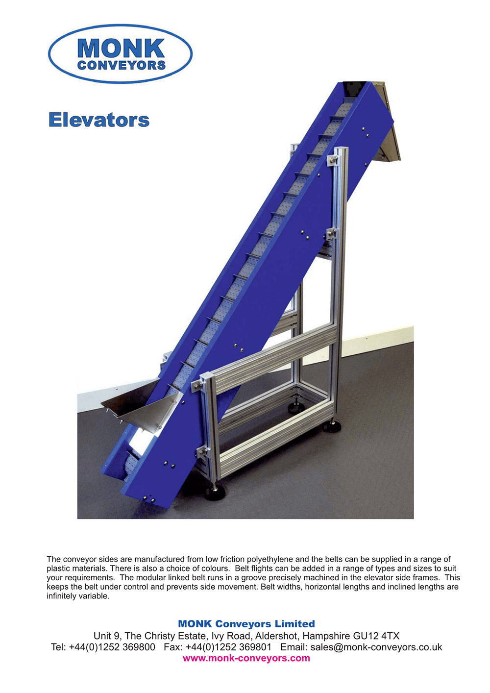 Products | Monk Conveyors